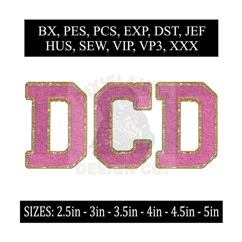 Glitter Faux Chenille Monogram Embroidery Font: College Applique ...