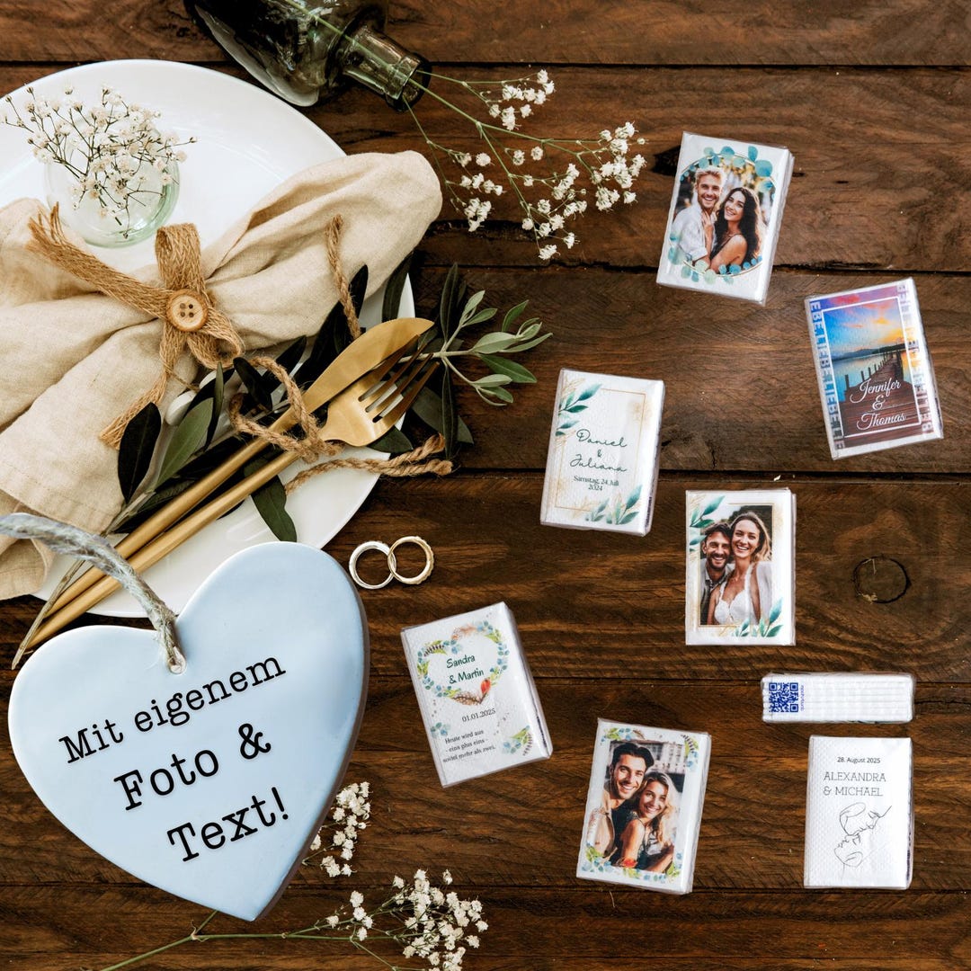Printed Wedding Tissues – 80 or 150 Packs of 10 – Custom Photo & Text ...