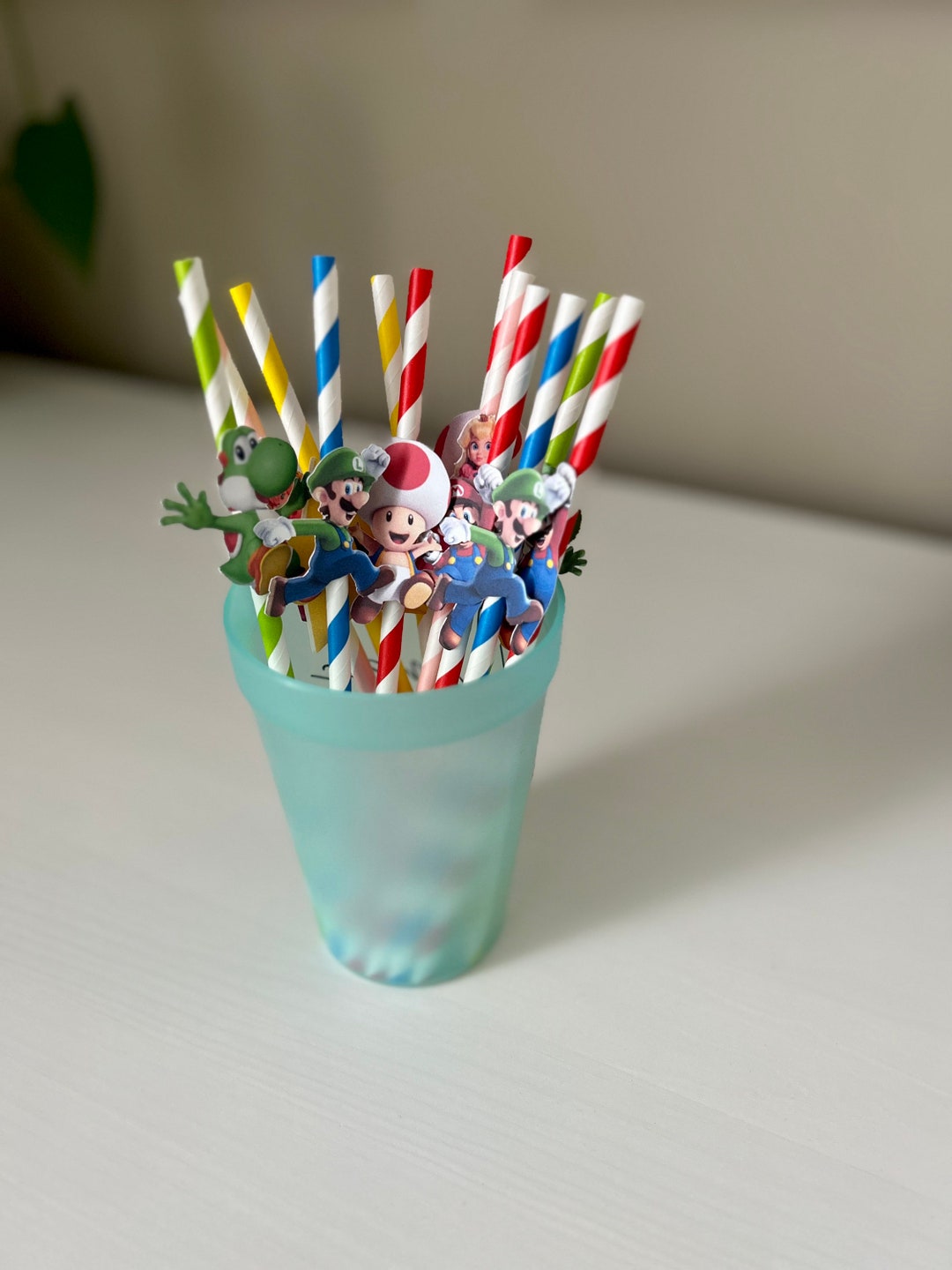 Super-mario Straws Super-mario Super-mario Birthday Decorations Party ...