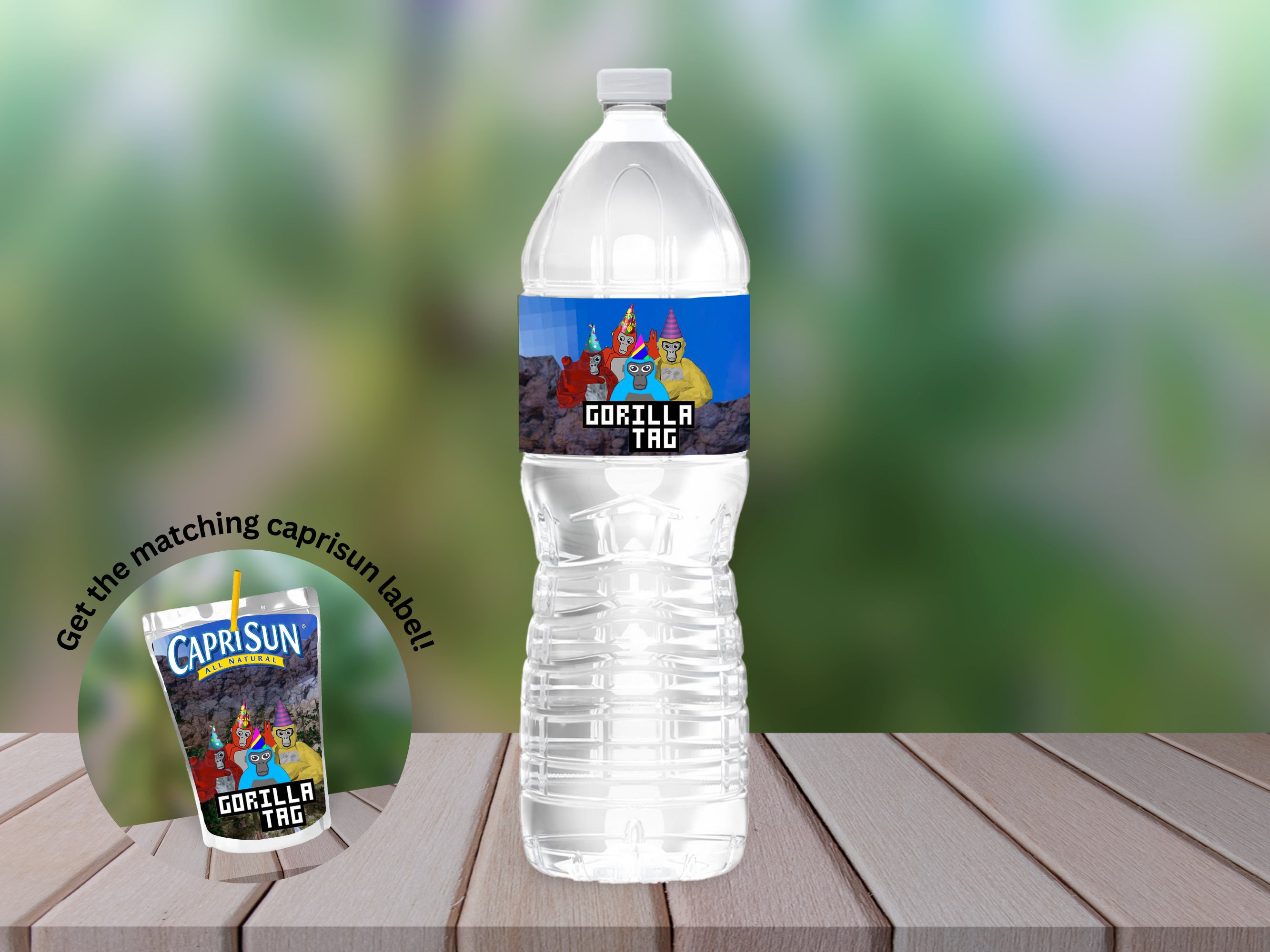 Video Game Birthday Water Bottle Labels, Gorilla Tag Labels, Gorilla ...