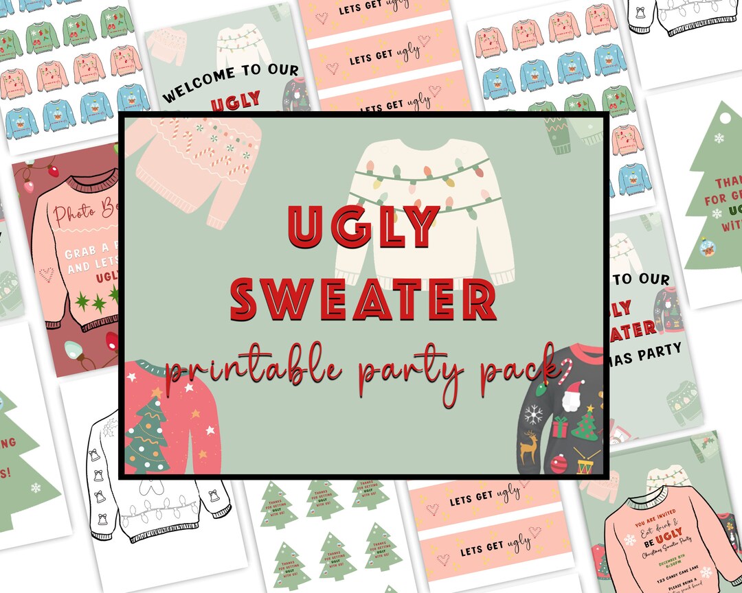 Ugly Sweater Party Decorations: Printable Party Pack (instant Download ...