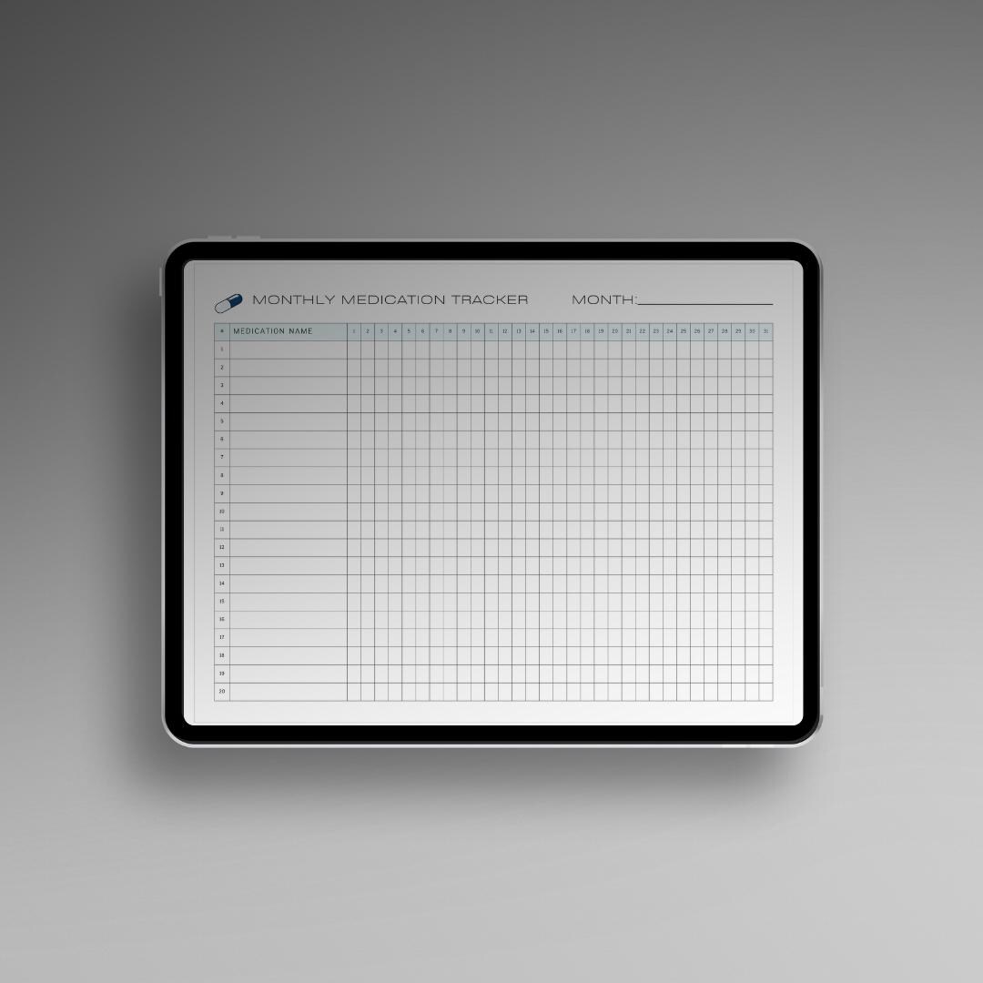 Monthly Medication Tracker Printable, Pill Reminder, Medicine Schedule ...