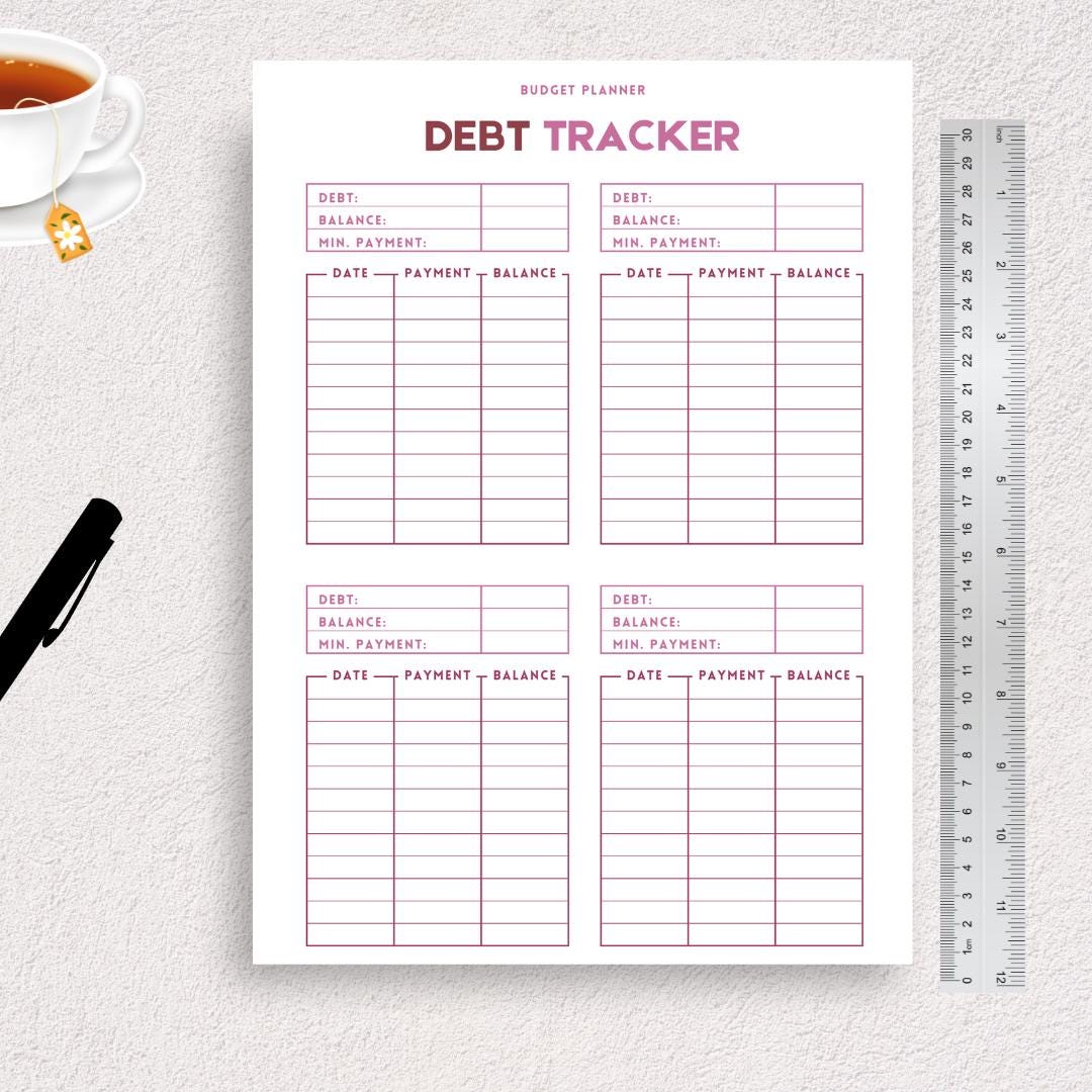 Debt Payment Tracker Printable & Digital | Aesthetic Debt Tracker for ...