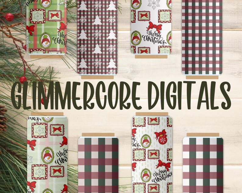 Christmas Seamless Pattern Bundle | Holiday Plaid Digital Paper | Retro ...