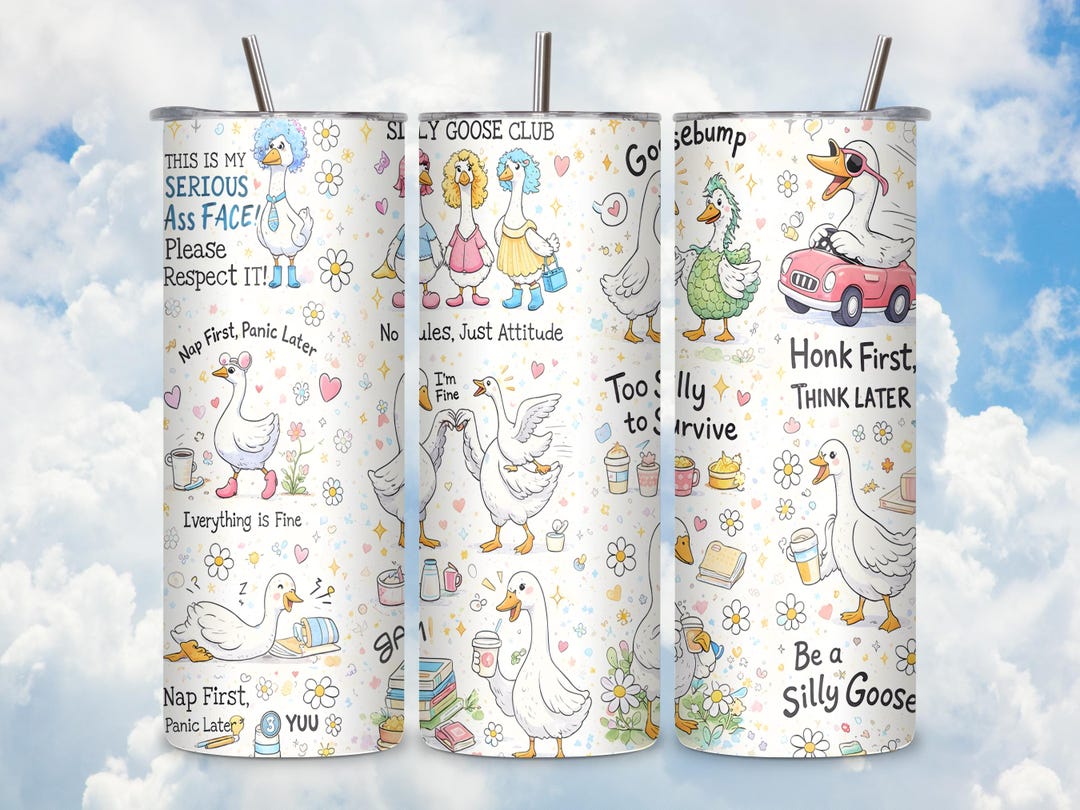 Silly Goose Club Tumbler Wrap , Funny Goose Quotes Seamless Design. - Etsy