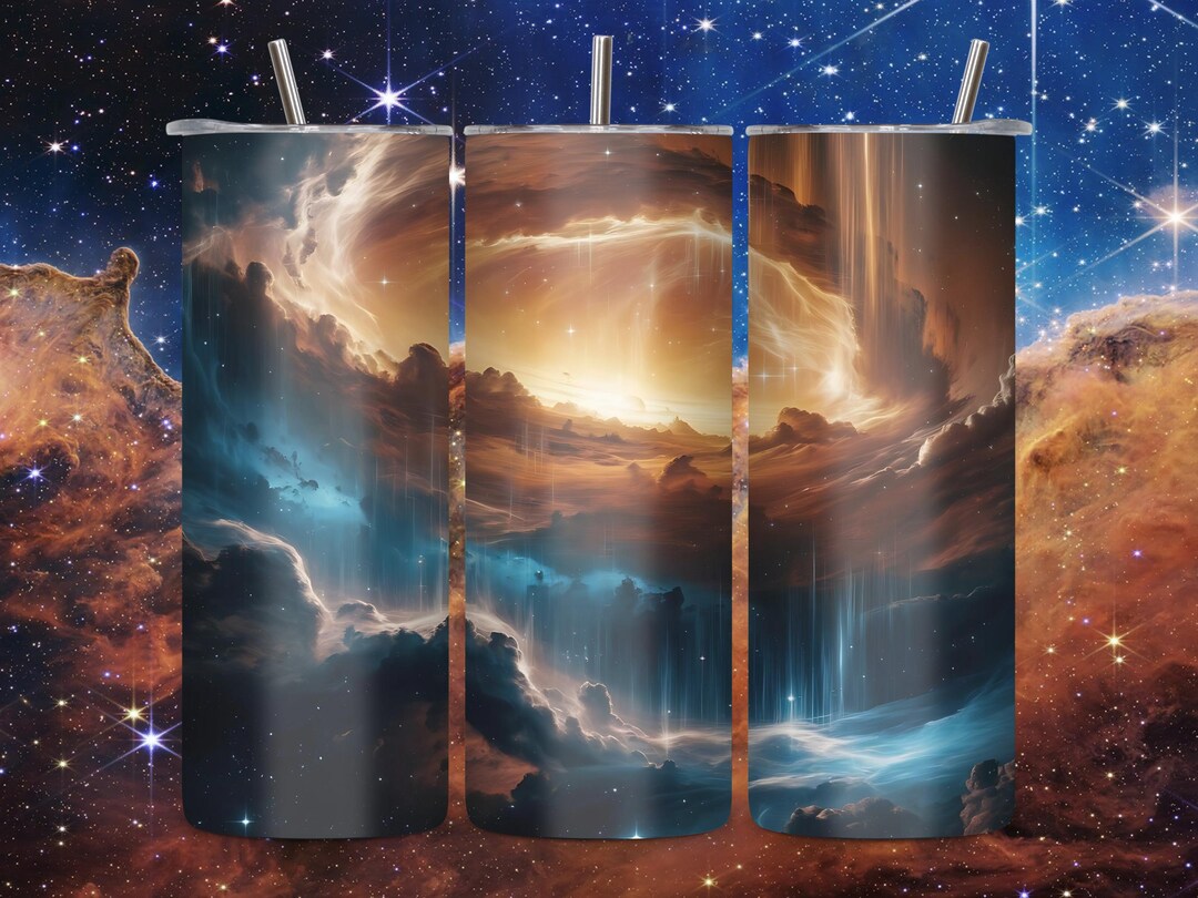 Cosmic Nebula Tumbler , Celestial Galaxy Art, Space Cloud Swirl ...