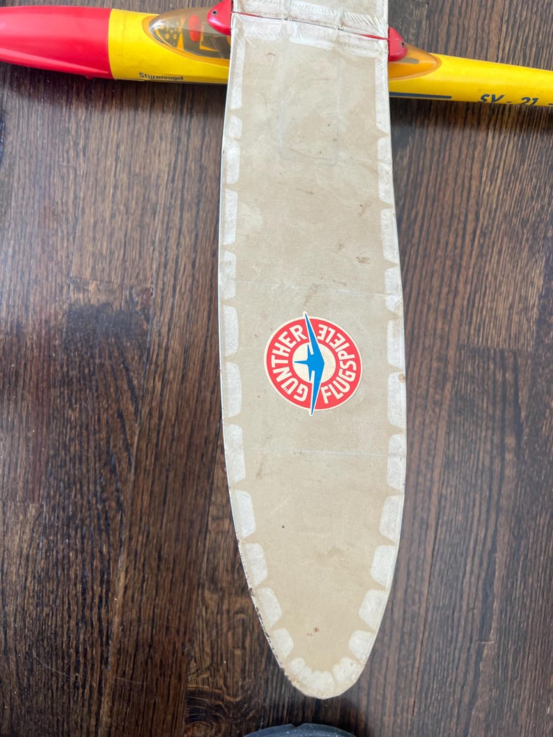 Rare Vintage Huge Size "gunther Flugspiele" Flying GLIDER Airplane Made ...