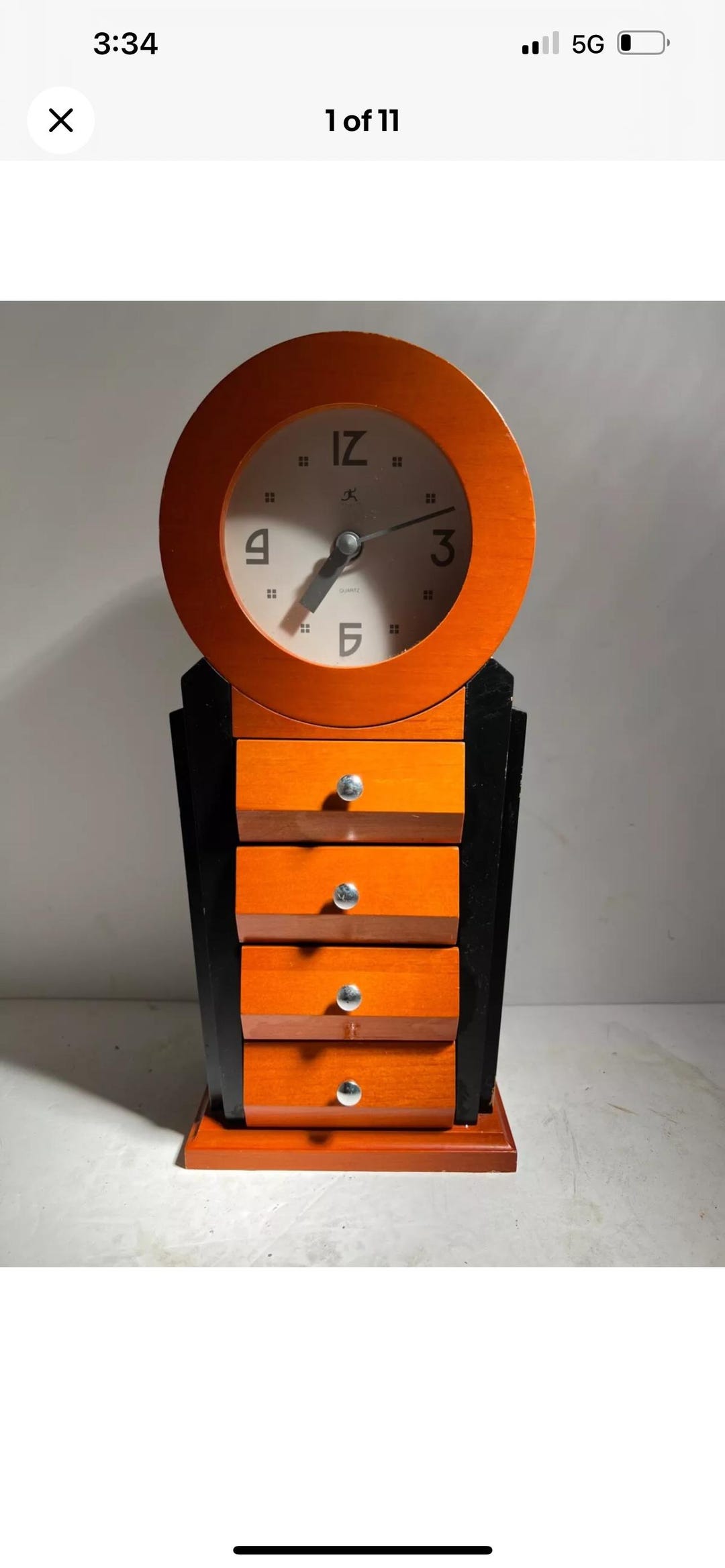 Modern Clock and Jewelry Box for Cufflinks and Rings, Works - Etsy
