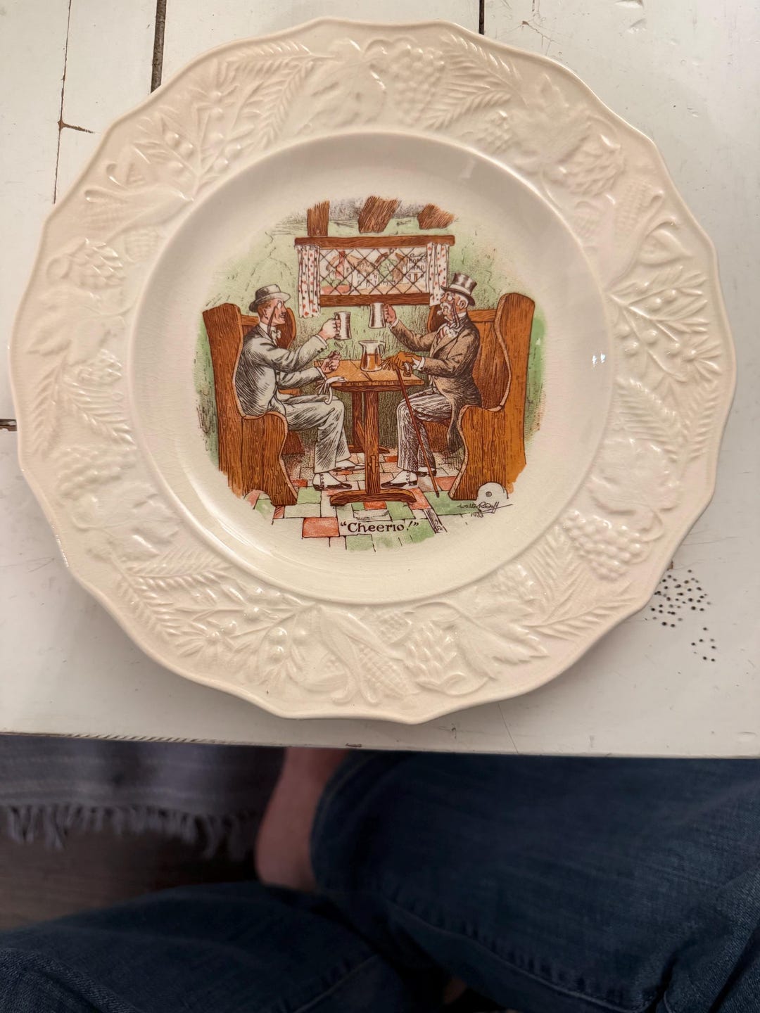 1933 Fondeville Ambassador Ware "cheerio!" Plate by Walter R. Roll. 9 ...