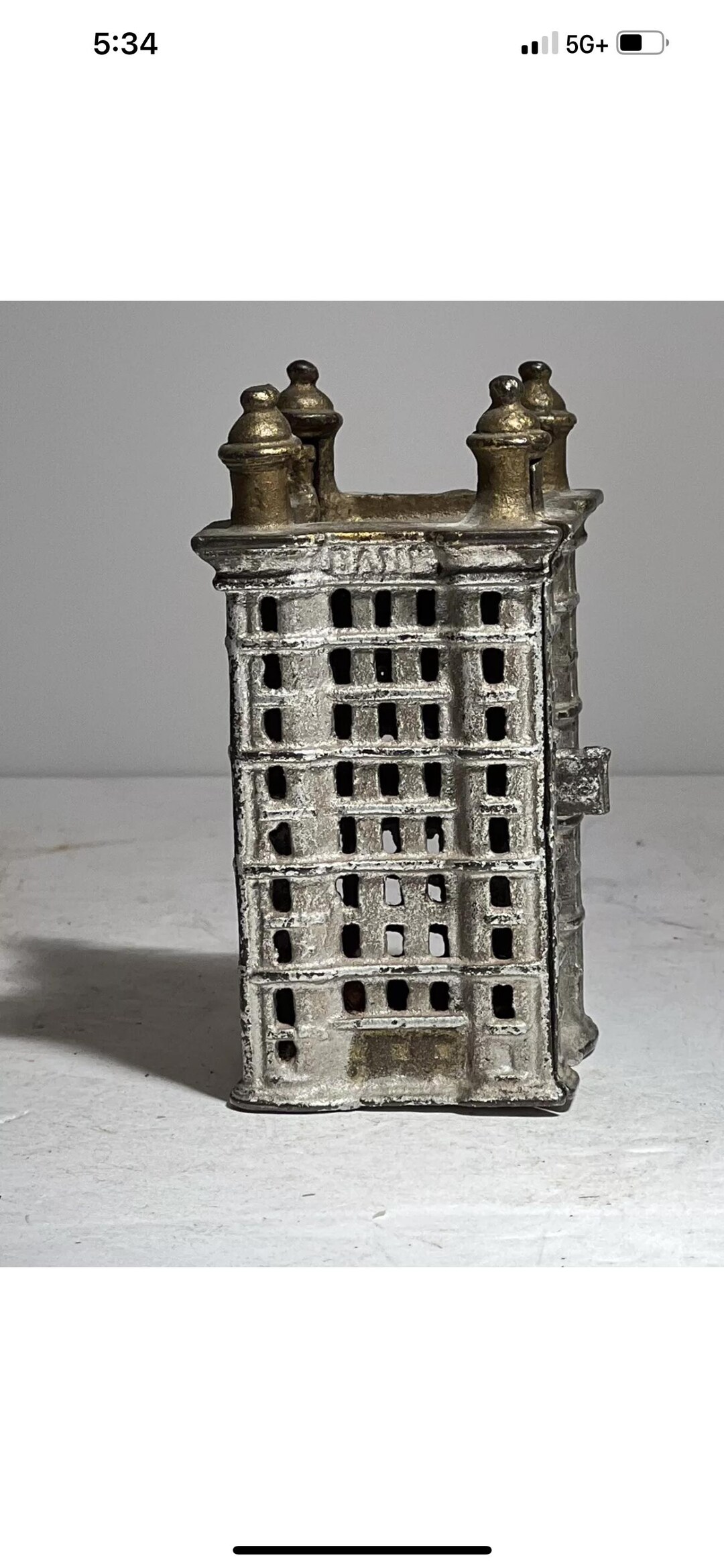Small Vintage Coin Bank Cast Iron Bank Building - Etsy
