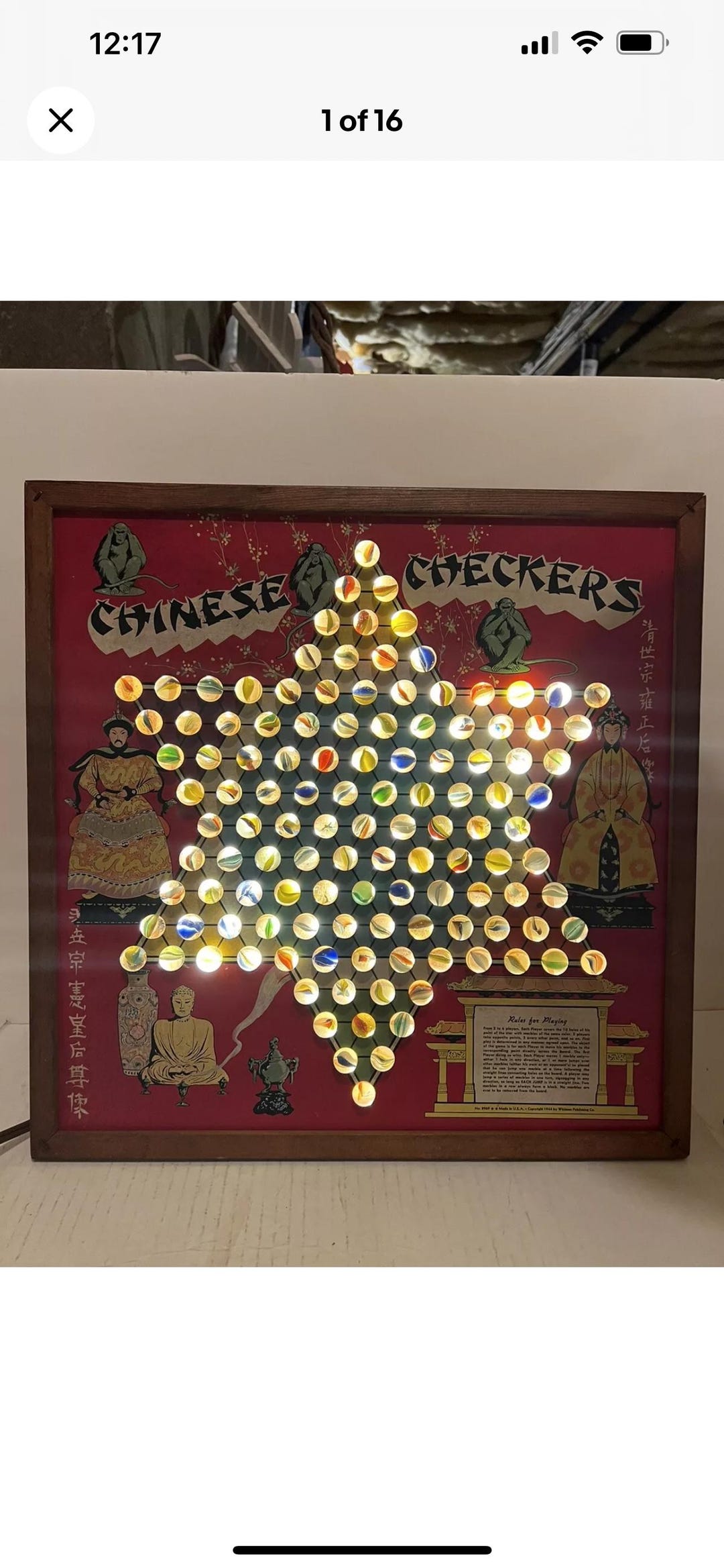 Chinese Checker Board Sign That Lights Up, Hand Made One of a Kind ...
