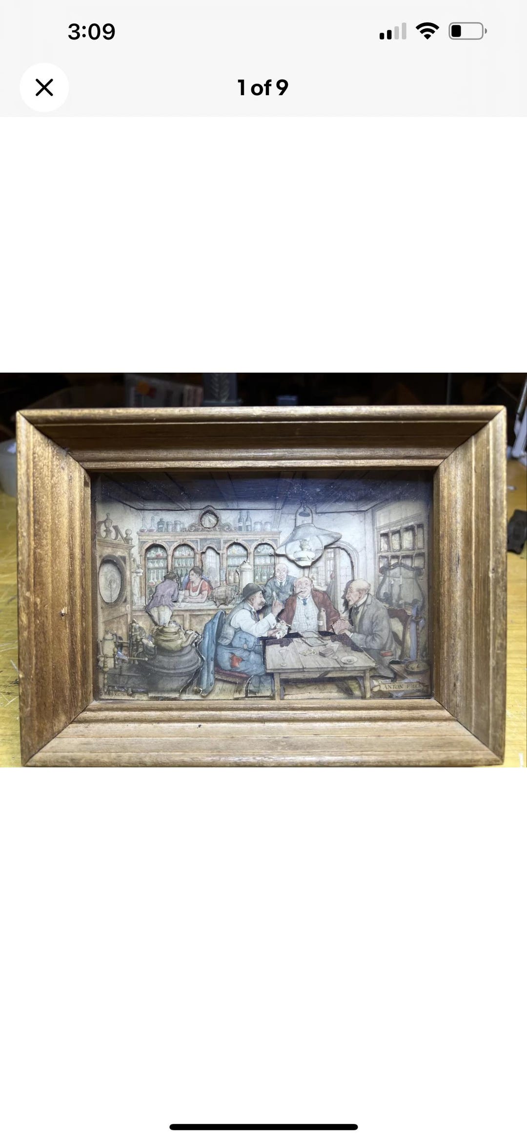 Anton Pieck 3D Art Diorama Shadow Box Framed Local Bar Scene Vintage ...