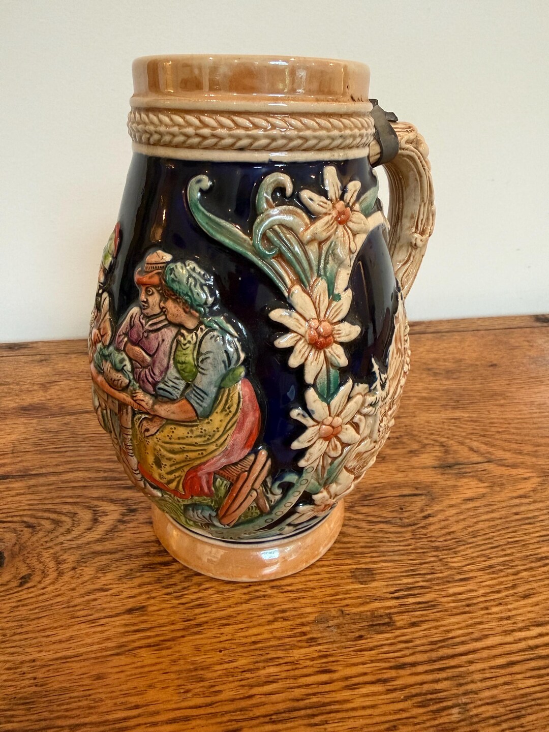 Vintage German Beer Stein With Raised Relief Decoration No Lid - Etsy