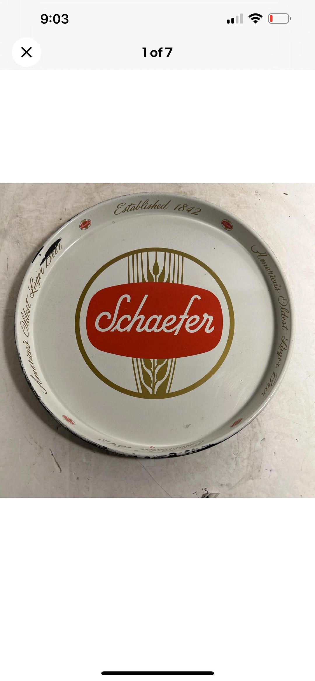 Vintage SCHAEFER Metal Serving Beer Tray 12" Sign Barware Bar Decor - Etsy