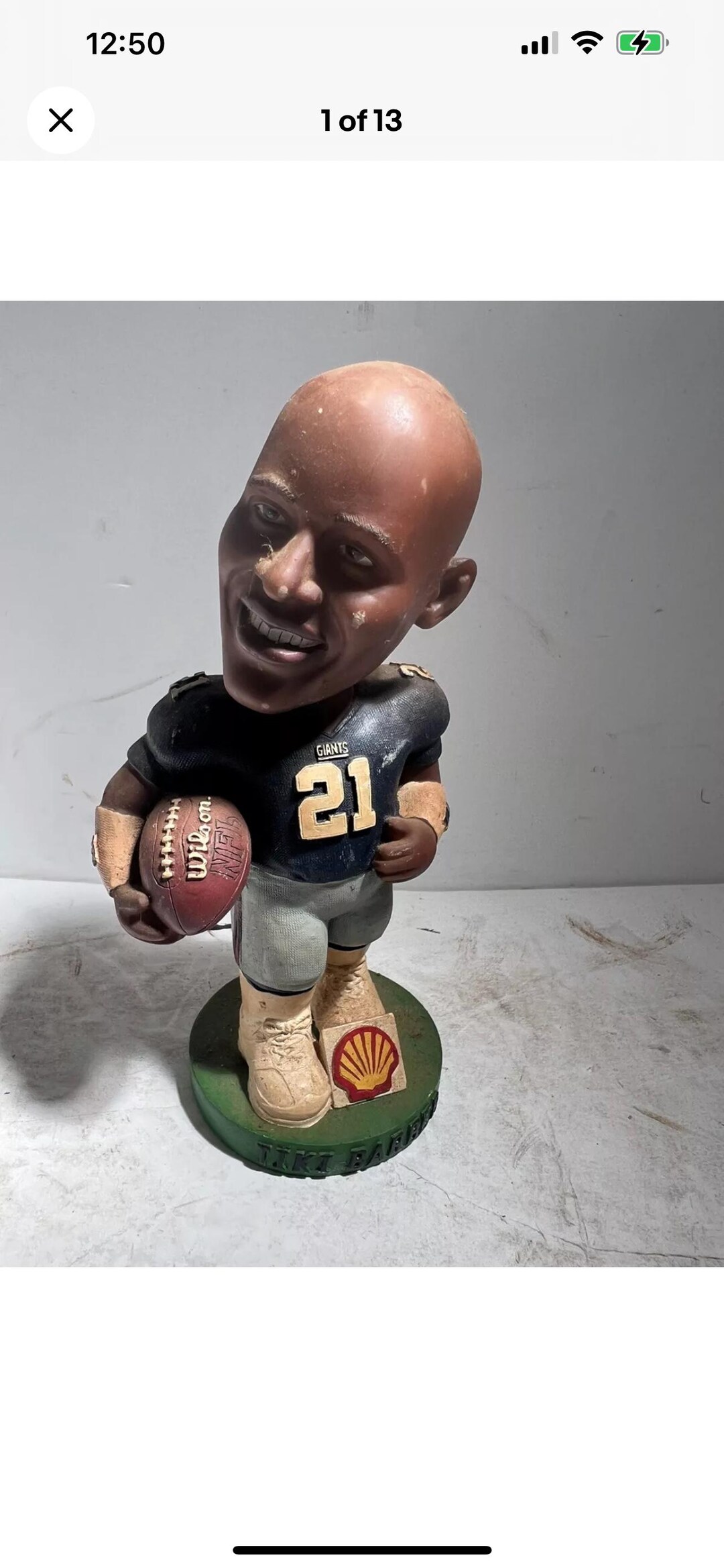 Tiki Barber Bobble Head BOBBLE DOBBLES Doll New in Package Sponsored by ...