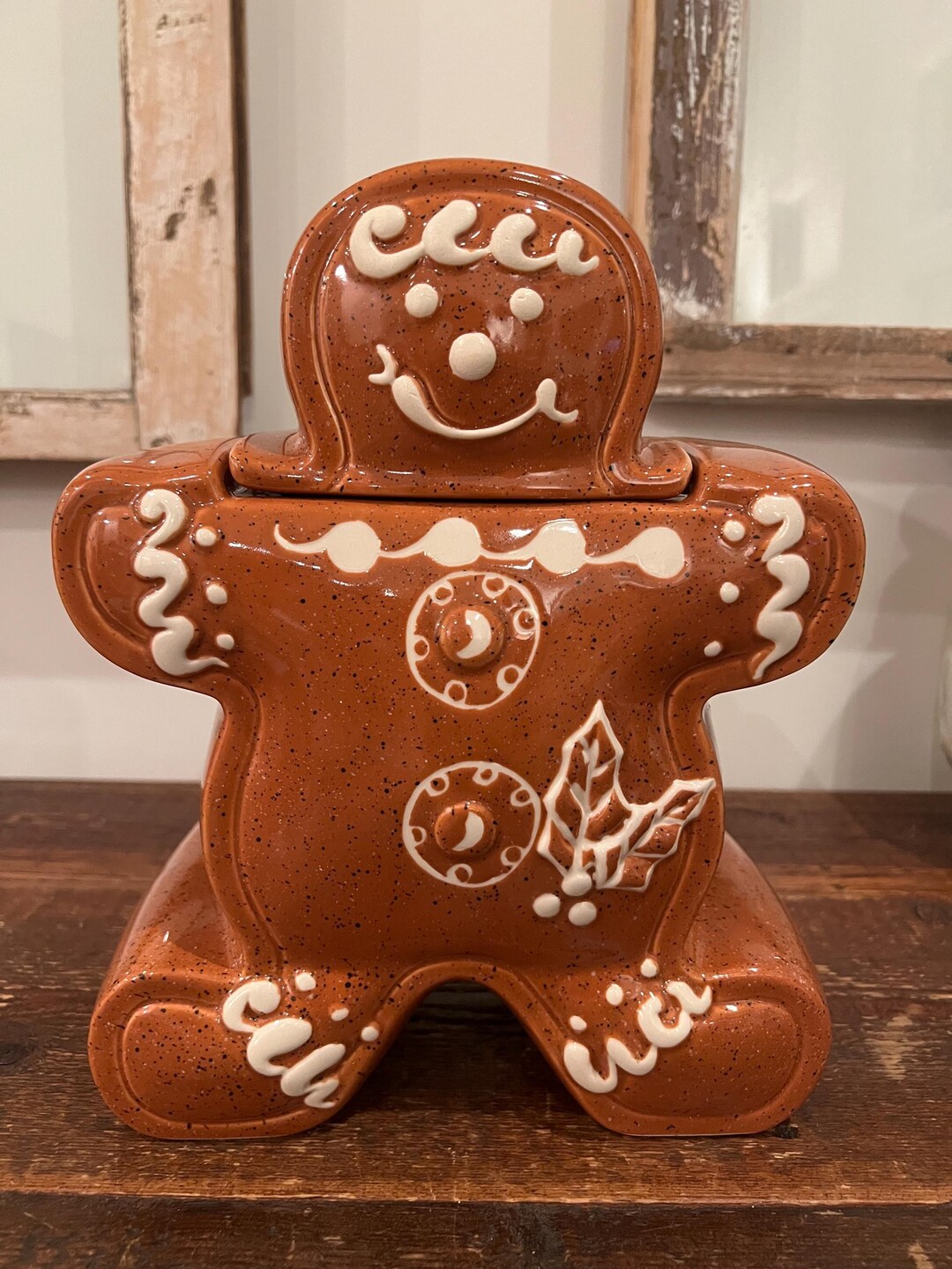Cooks Bazaar Ceramic Gingerbread Man Cookie Jar Gourmet Collection 10.5 ...