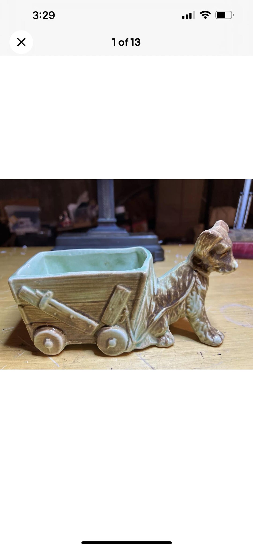 Vintage Terrier Dog Pulling Cart Planter Mccoy 8 Inches Long 1950’s MCM ...