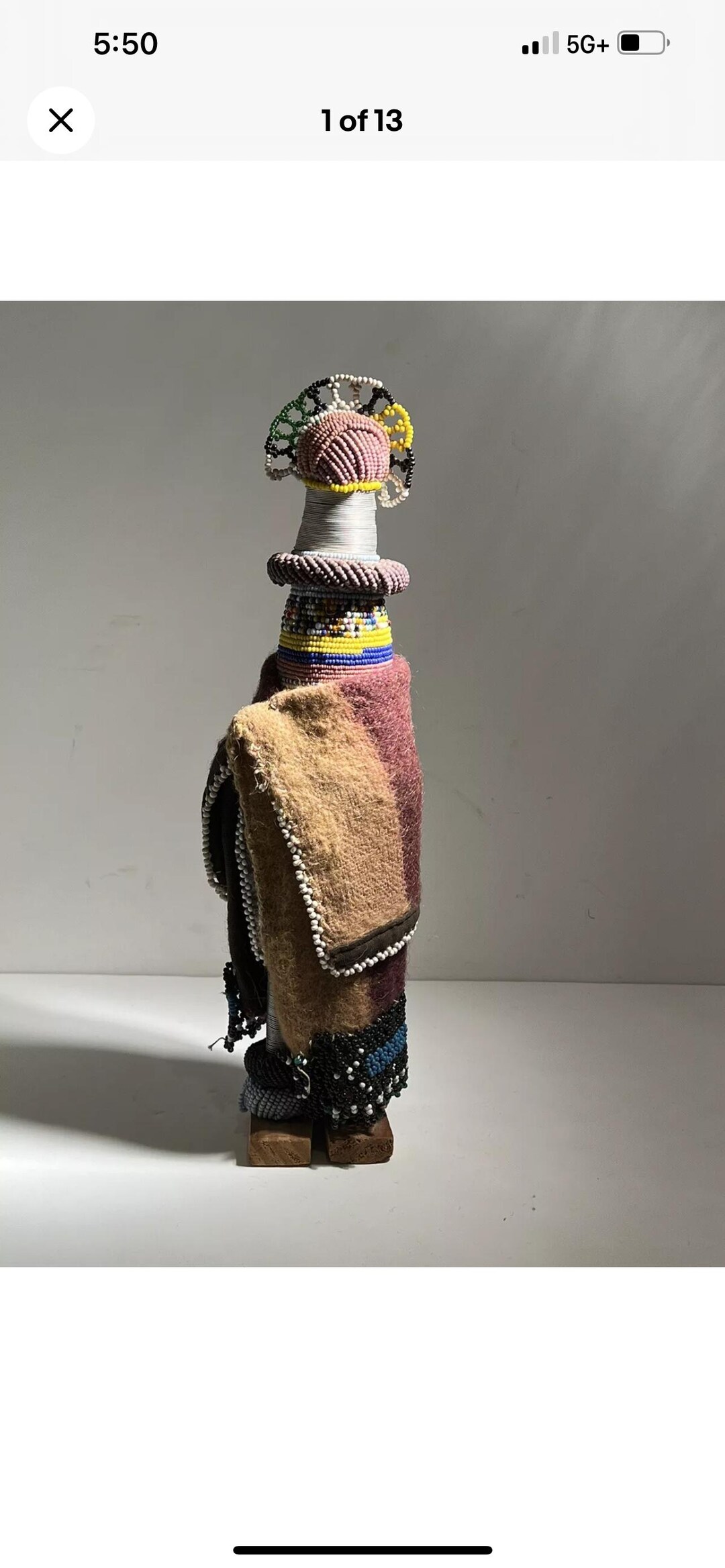 Ndebele Beaded Ceremonial Doll 15" Tall Beautifully Handmade African ...