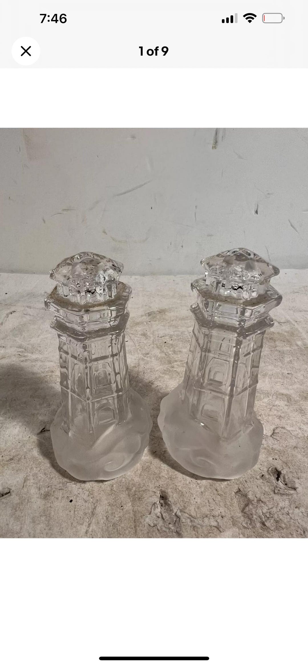 Glass Lighthouse Salt and Pepper Shakers - Etsy