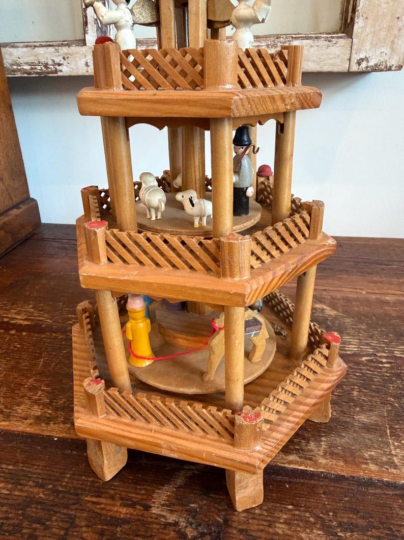 Vintage Lillian Vernon Wooden Christmas Nativity Pyramid Carousel. 14 ...