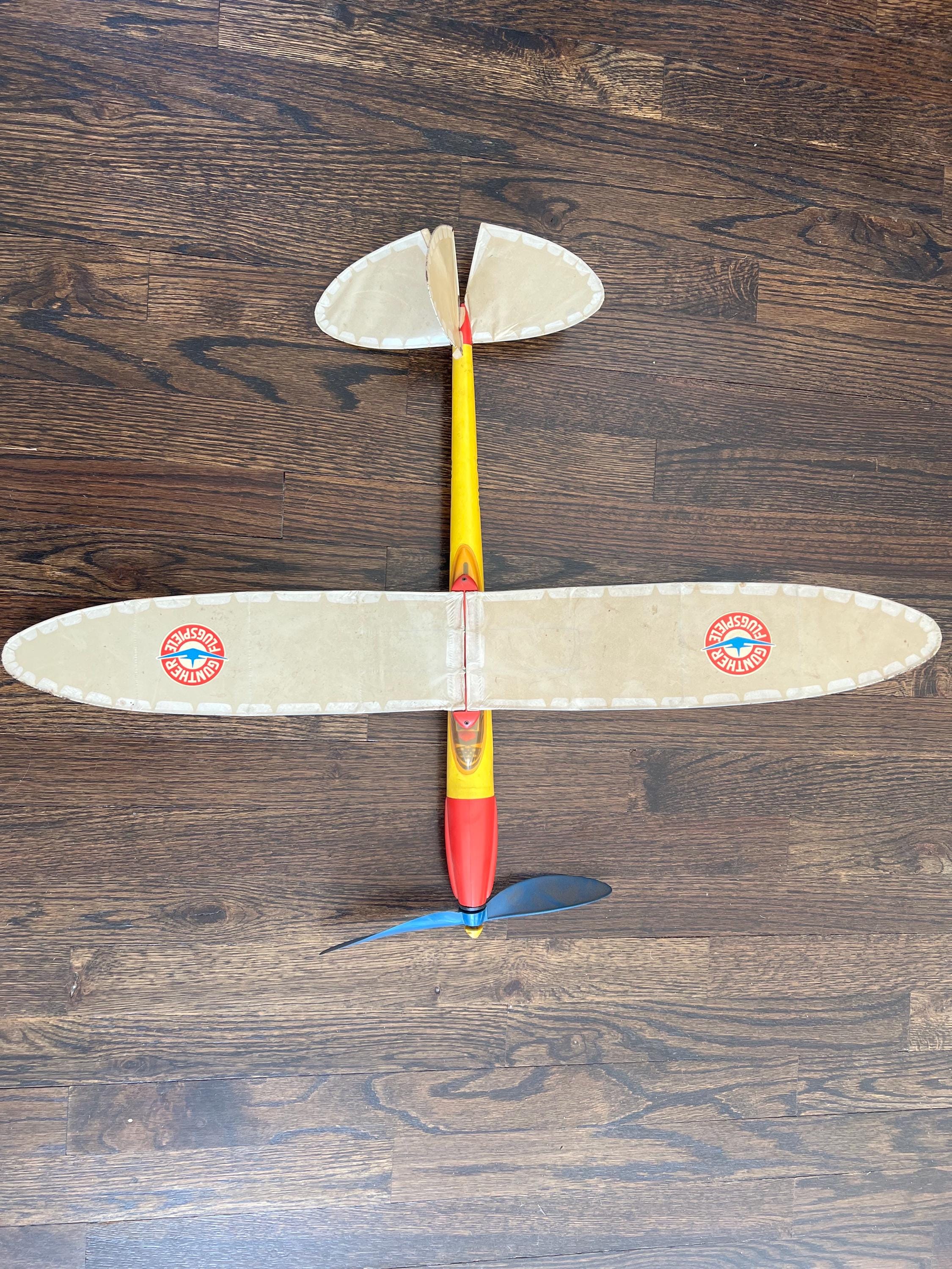 Rare Vintage Huge Size "gunther Flugspiele" Flying GLIDER Airplane Made ...