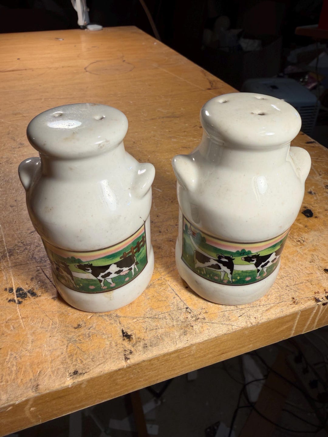 Vintage Milk Can Ceramic Salt and Pepper Shakers Dairy Farm Cows County ...