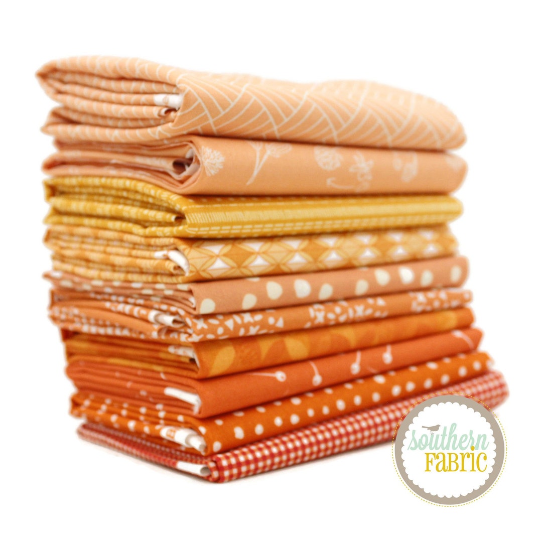 Orange Fat Quarter Bundle 10 Pcs by Mixed Designers for - Etsy
