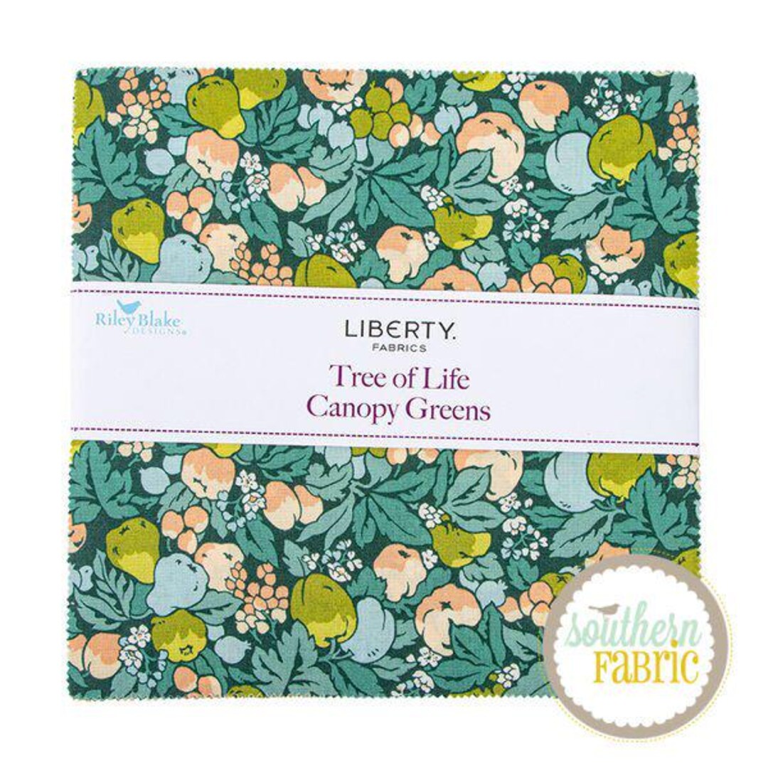 Liberty Tree of Life Canopy Greens - Layer Cake (42 Pcs) by Liberty ...