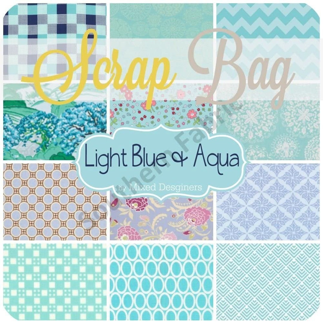 Light Blue and Aqua - Scrap Bag (mixed Designers - Southern Fabric) - Etsy