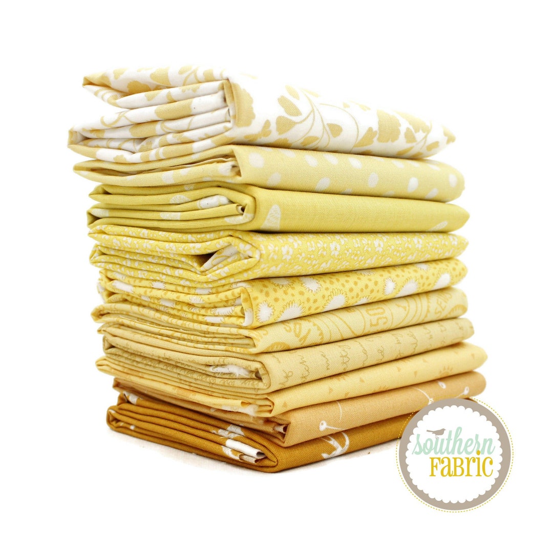Yellow Fat Quarter Bundle 10 Pcs by Mixed Designers for - Etsy