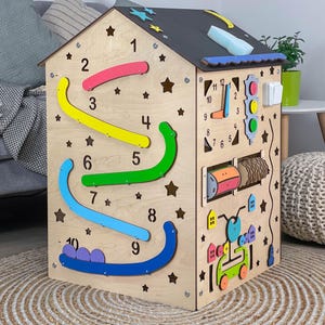Busy House Kids Wooden Toys Fidget House Home Games Wooden House Toy ...