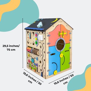 Busy House Kids Wooden Toys Fidget House Home Games Wooden House Toy ...