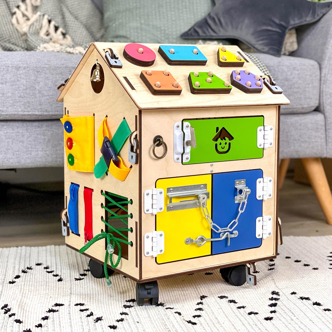 Montessori Toys Busy Board House Educational Baby Toy Montessori House ...