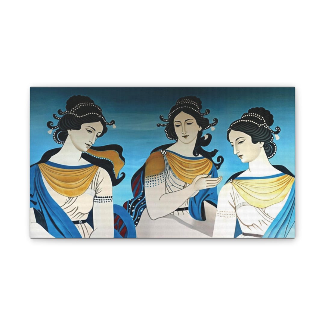 Minoan Ladies in Blue, Reimagined on Canvas - Etsy