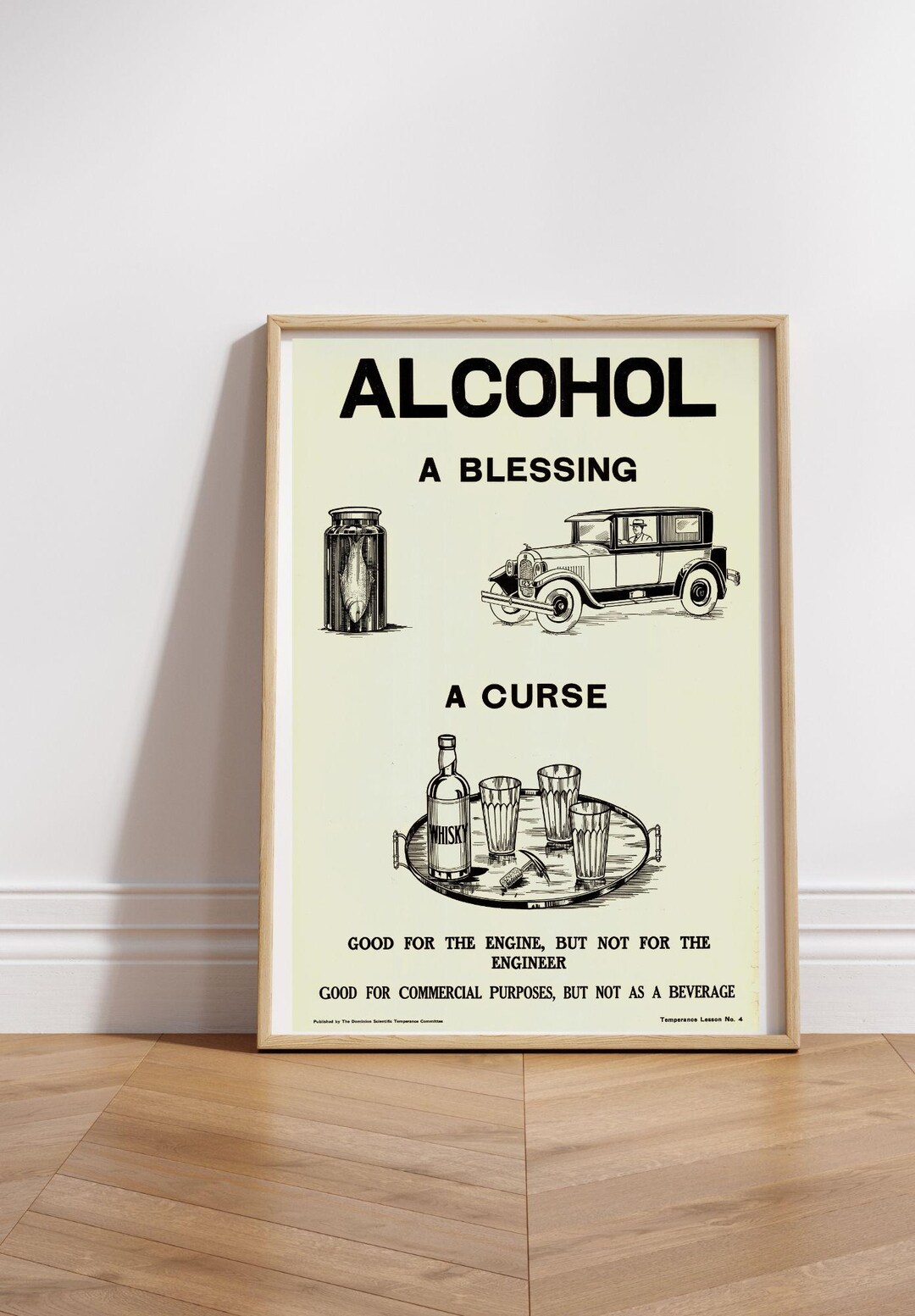 Prohibition Poster, Alcohol A Blessing A Curse, Dominion Scientific ...