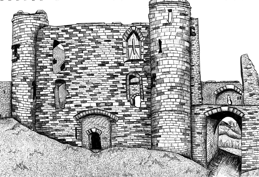 3 Collections Pen Drawings of Structures Black Pen Digital / Physical ...