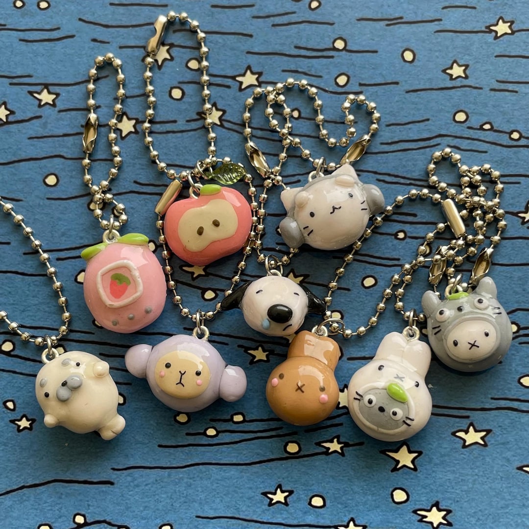 Handmade Polymer Clay Charm Keychain: Cutesy Animal Keyring - Etsy