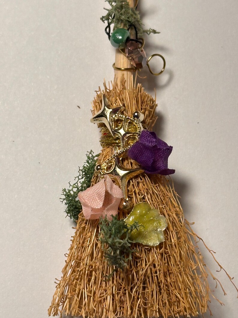 Miniature Enchanted Broom, Fairy Garden Decor, Witchy Mini Broom With ...