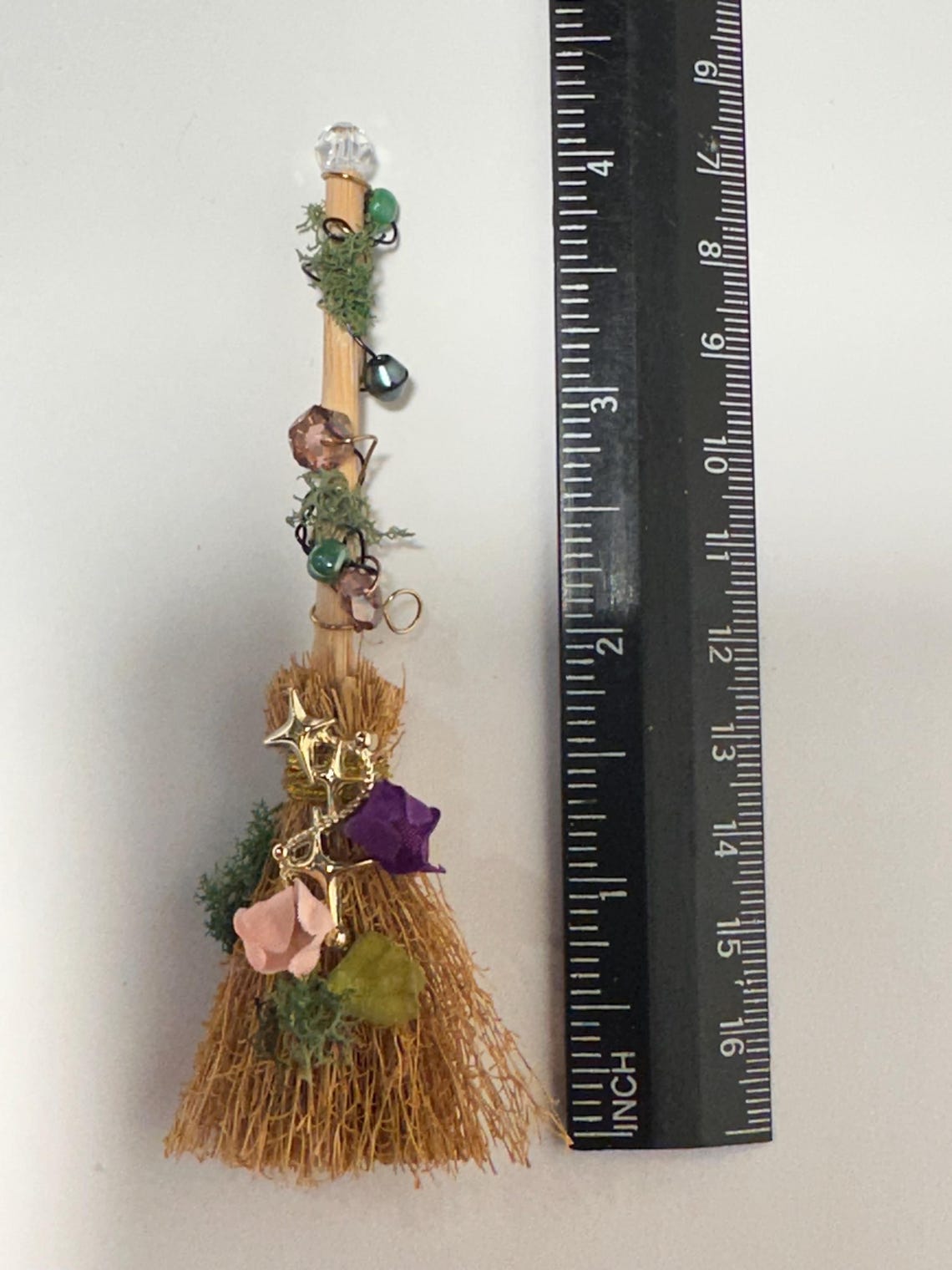 Miniature Enchanted Broom, Fairy Garden Decor, Witchy Mini Broom With ...