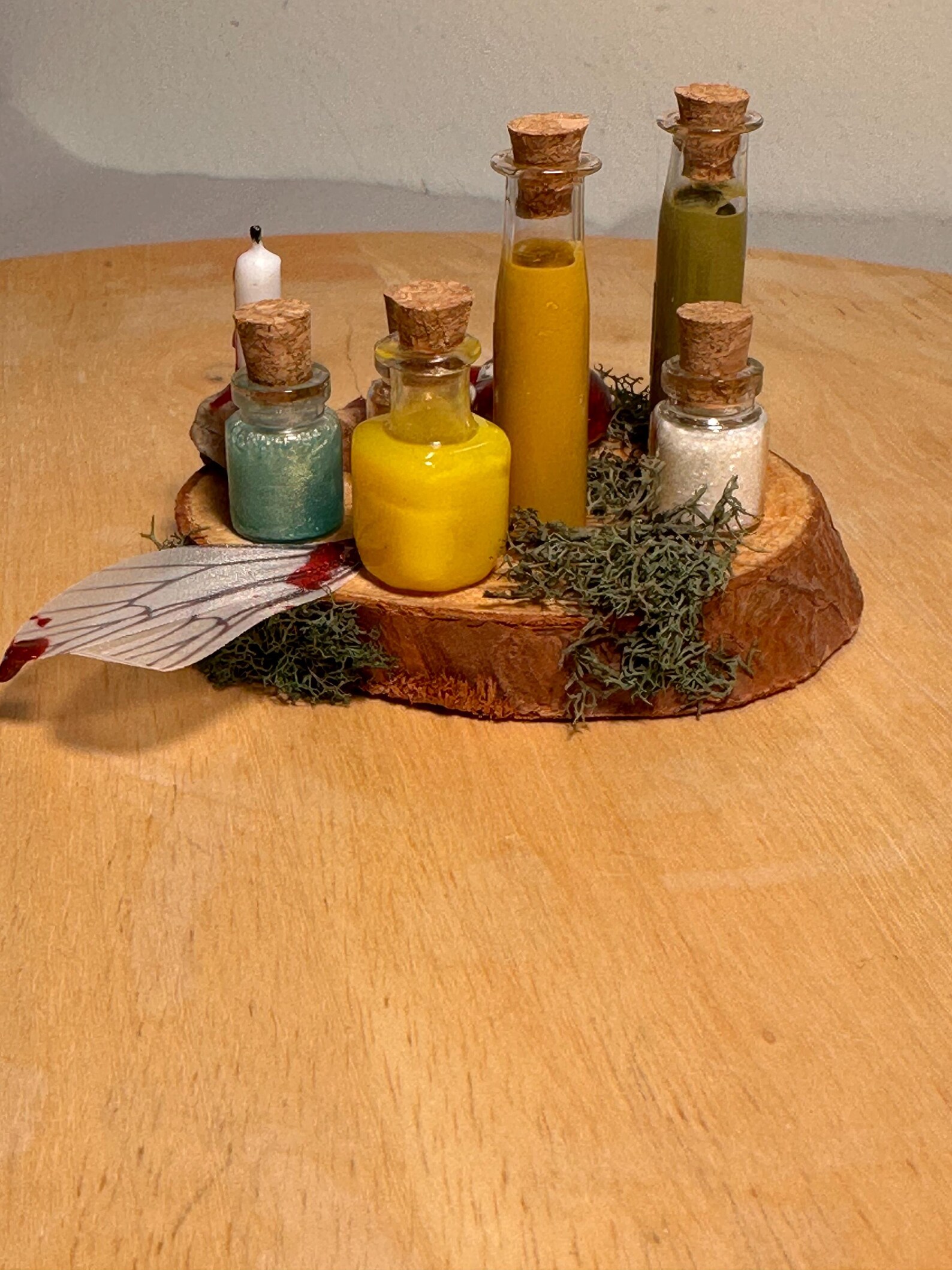 Miniature Dark Fairy Potion Table, Witchcraft Altar With Bottles, Skull ...