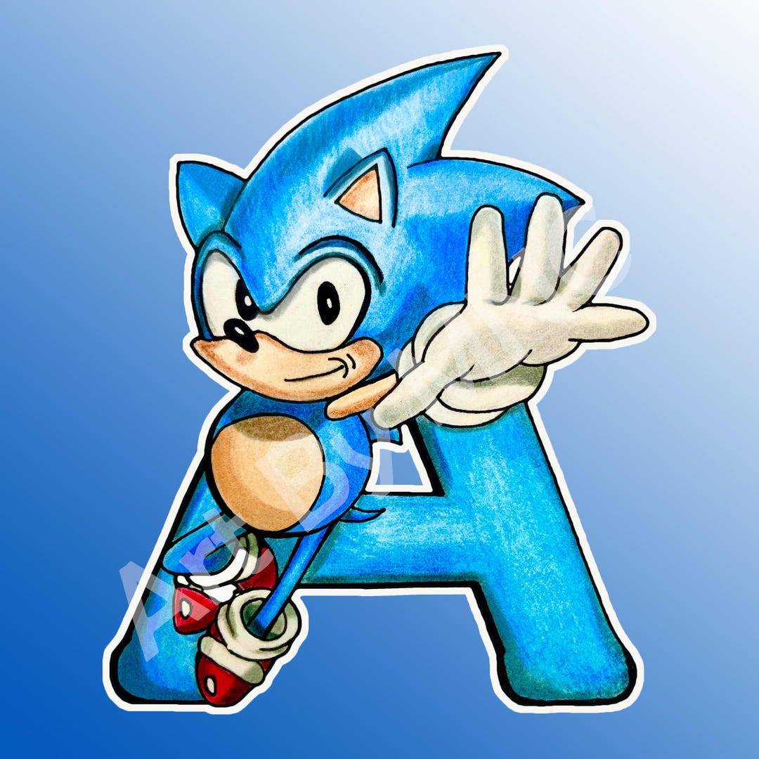 Sonic Hand Drawn Clipart PNG File, Transparent Sonic Character Alphabet ...