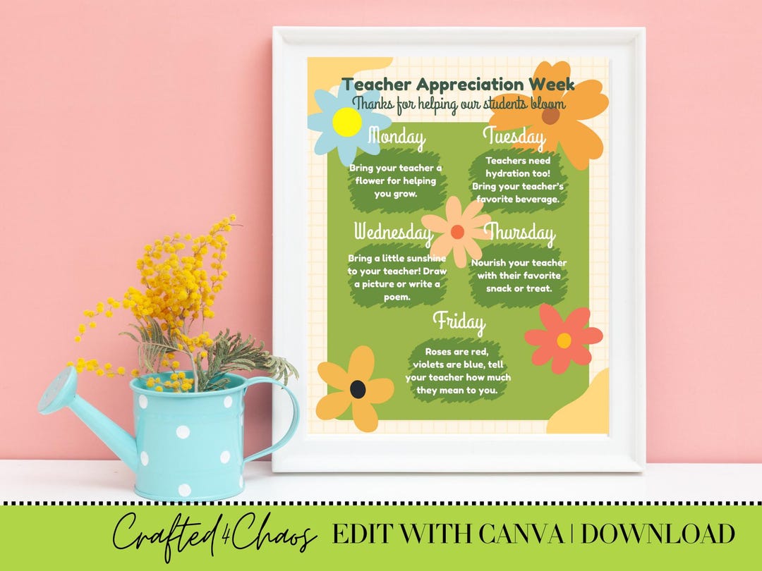 EDITABLE Teacher Staff Appreciation Sign PDF, Helping Us Bloom Theme ...