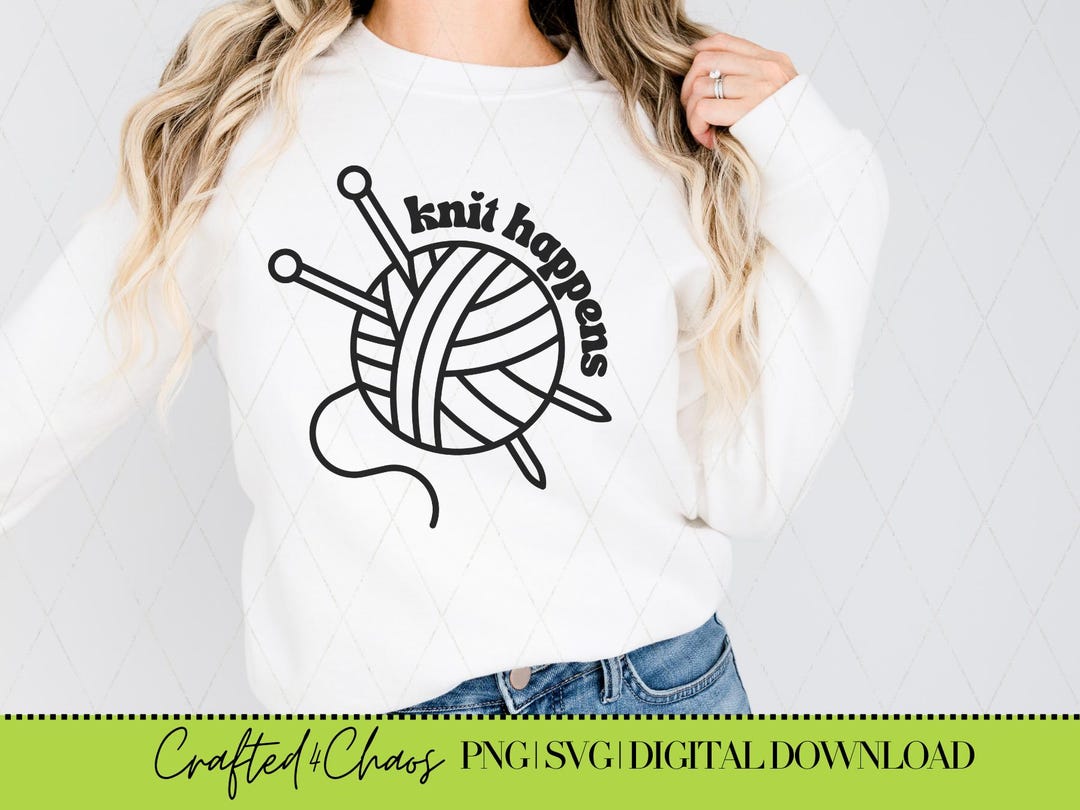 Knitting SVG PNG, Knitting Digital File, Crafty Girl, Knitting Digital ...