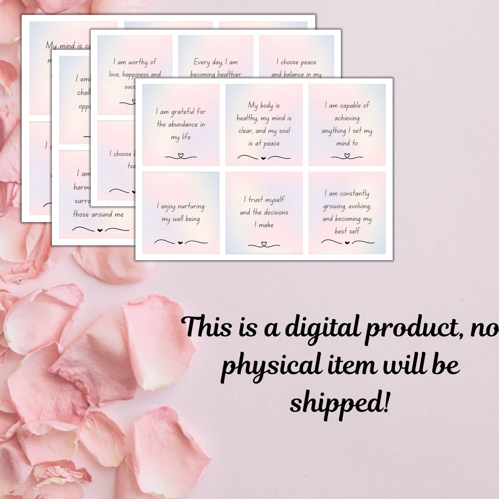 Self-love Affirmation Cards for Daily Mindfulness & Well-being ...