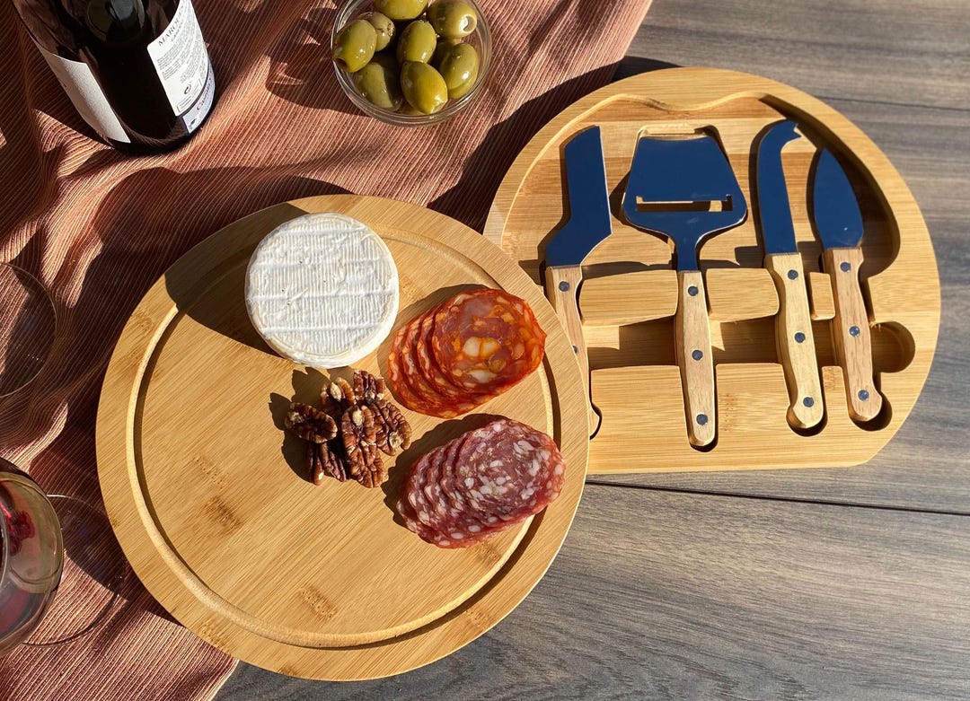 Personalized Bamboo Charcuterie Board Set: Engraved Cheese Board With ...
