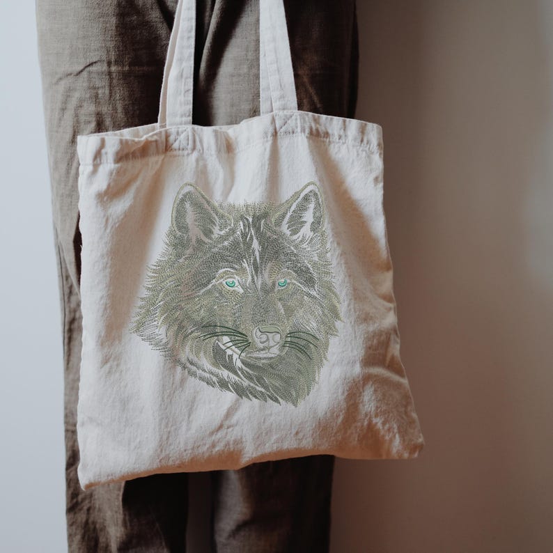 Wolf Embroidery Design, Mystic Wolf Head Embroidery, White Wolf Face ...