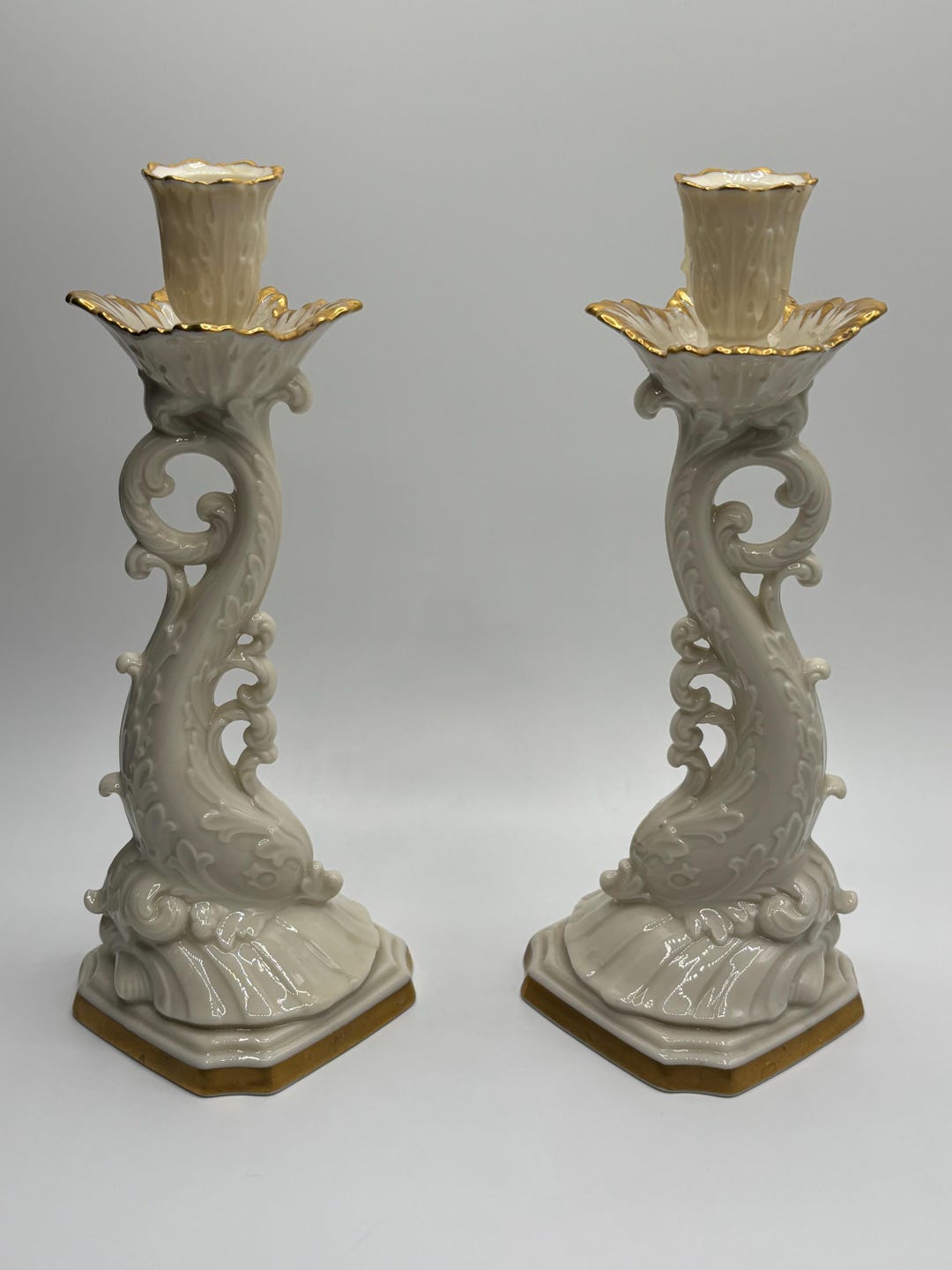 Pair of Lenox Dolphin Candlesticks - Etsy