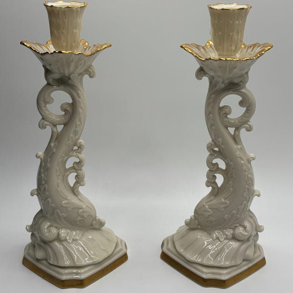 Milk Glass Dolphin Candlesticks - Etsy