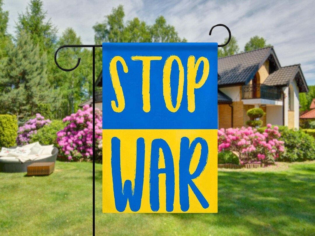Stop War Ukraine Flag, Stand With Ukraine Yard Sign, Ukraine House Flag ...