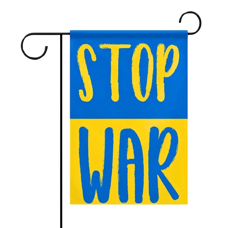 Stop War Ukraine Flag, Stand With Ukraine Yard Sign, Ukraine House Flag ...